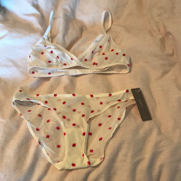 J. Crew | Intimates & Sleepwear | Jcrew Set Strawberry Bralette And ...